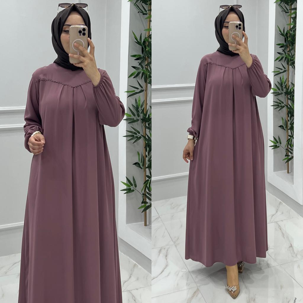 Mısra elbise medine ipeği kumaş - Saklı tesettür kadın giyim elbise ...